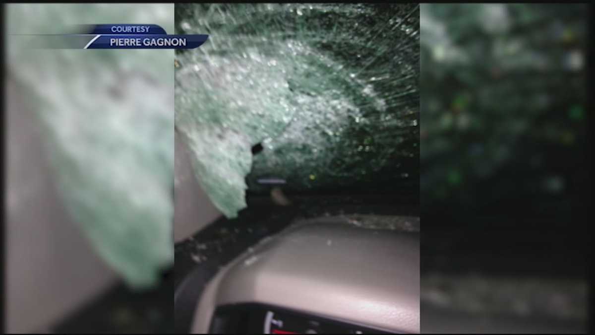 Ice chunk dislodged by plow smashes through windshield