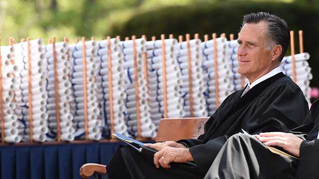 Mitt Romney speaks at Saint Anselm College graduation