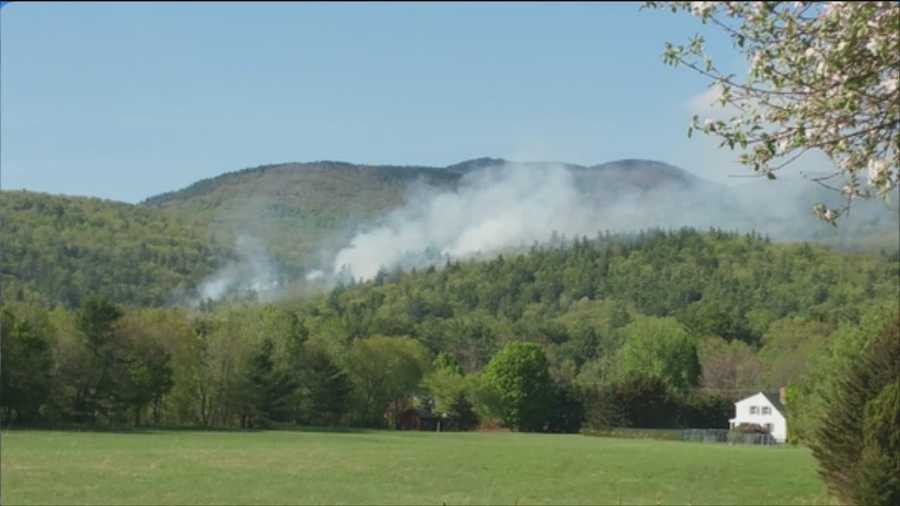 Brush fire still burning in Rumney Sunday