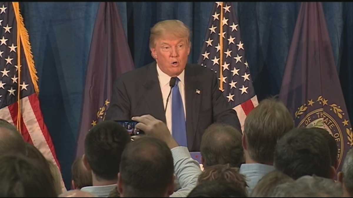 Donald Trump speaks at Manchester rally