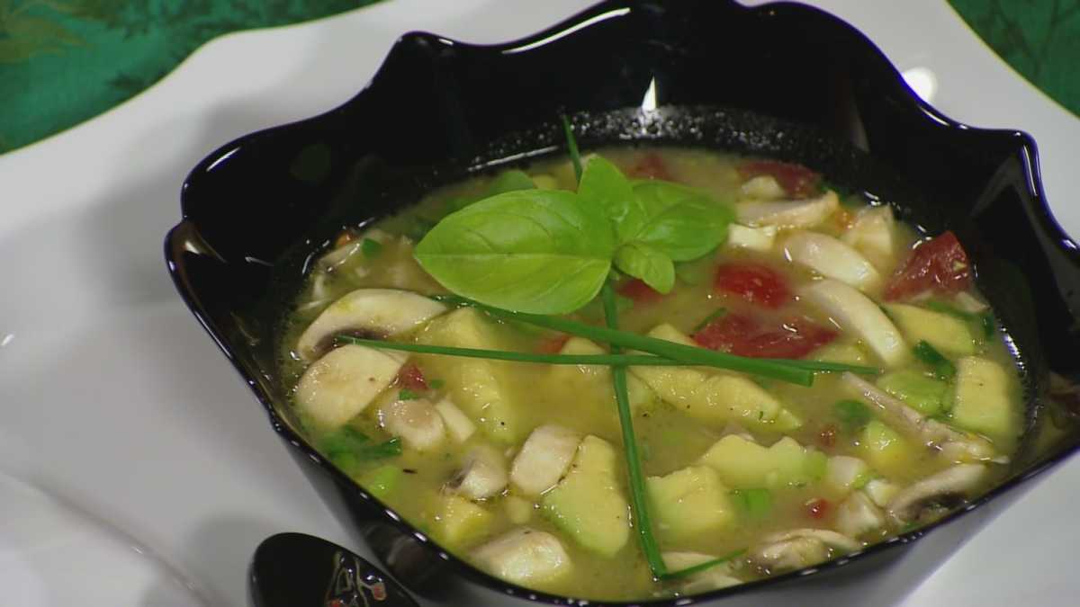 Chilled avocado citrus soup