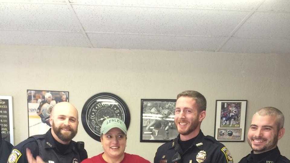 Pelham police officers shave beards for charity