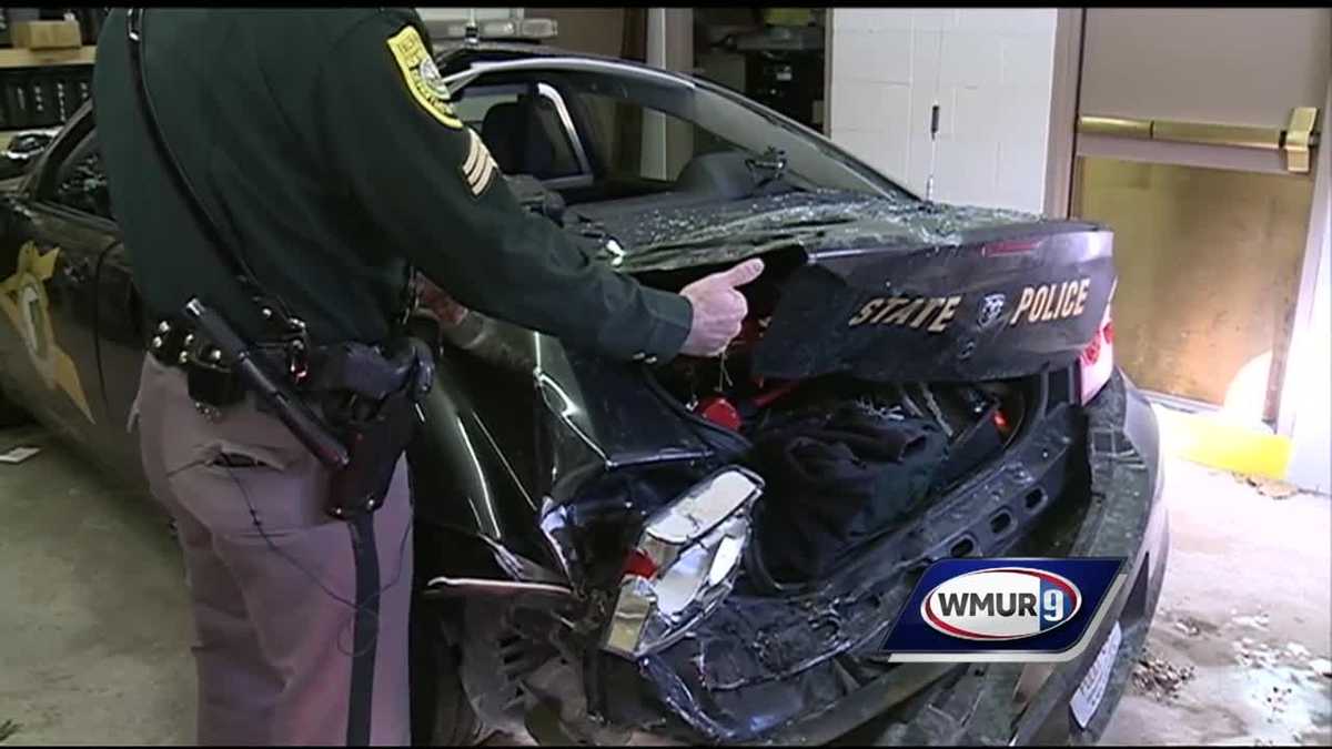 Trooper recovering after tractor-trailer strikes cruiser