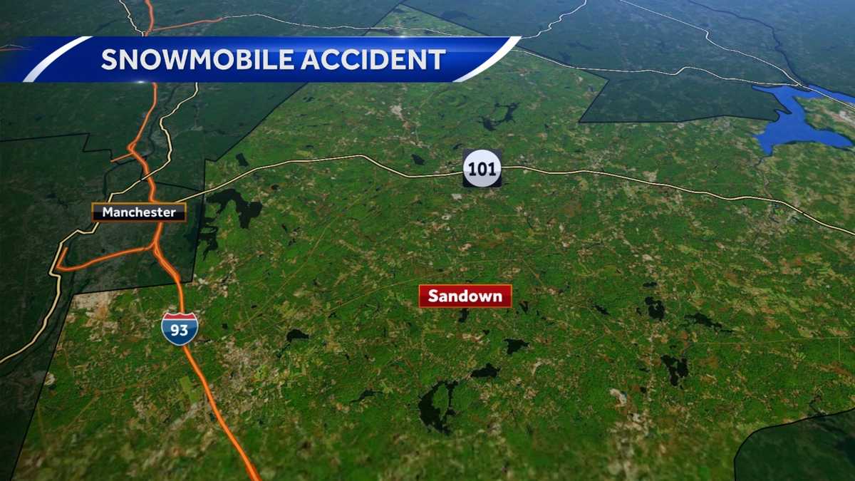 Snowmobile falls through ice on Sandown pond