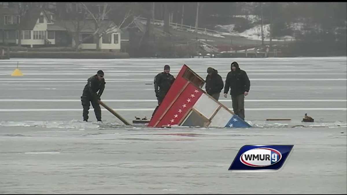 Bobhouse breaks through thin ice on Alton Bay