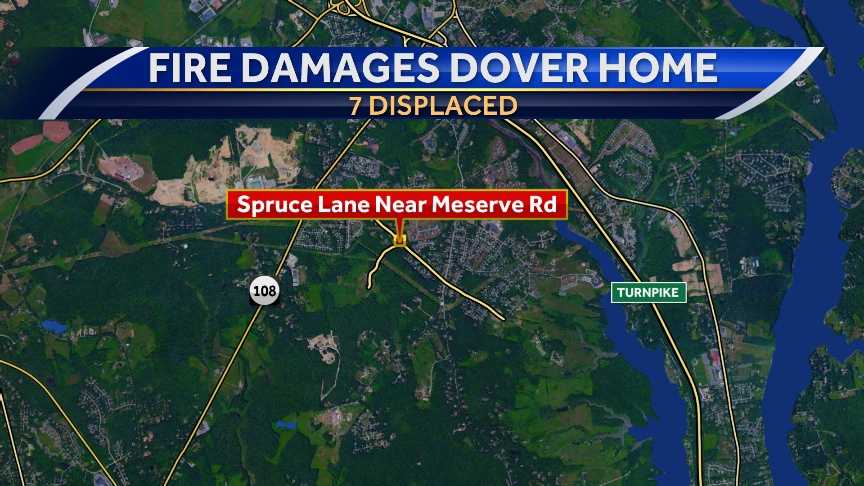 Seven people displaced after house fire