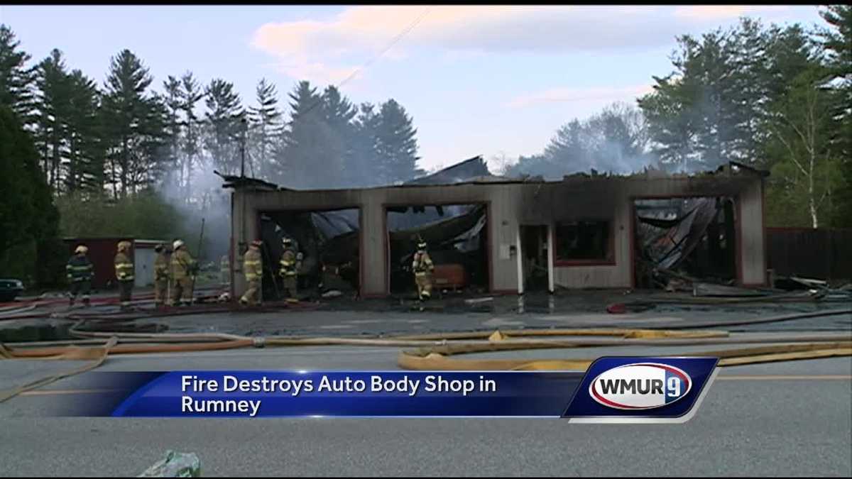Fire destroys auto body shop in Rumney