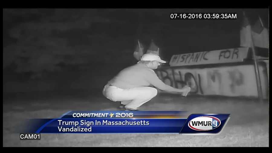 Woman accused of defacing Trump sign in Andover, Mass.