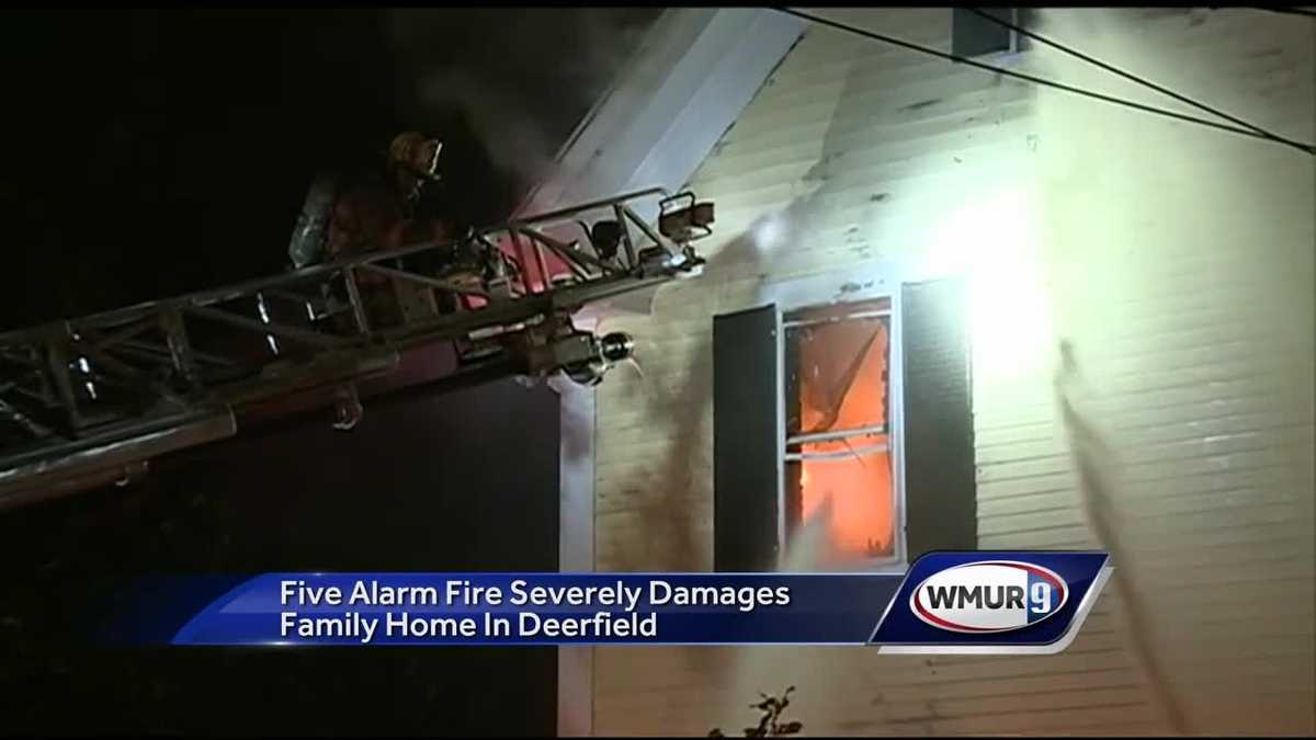 5-alarm blaze rips through home in Deerfield
