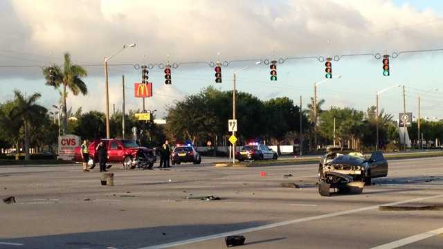 1 Person Killed When Pickup Truck Crashes Into Car