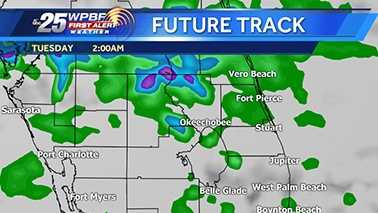 Hour-By-Hour Future Track: Wet weather continues into Tuesday morning