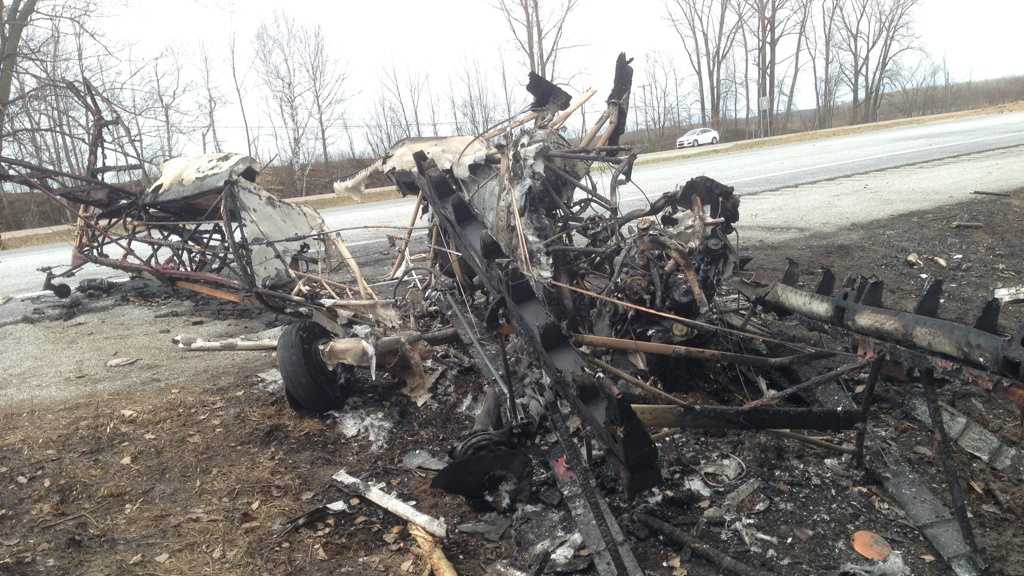 From the scene: Plane crashes on I-89, pilot parachutes out
