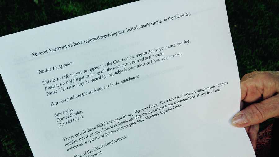 Vermont courts warning of fake summons