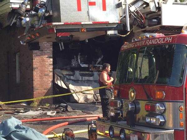 Blaze at Randolph fire station destroys fire truck
