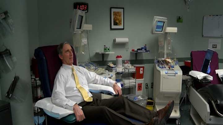 Bruce Parmenter donates platelets, not blood to Red Cross
