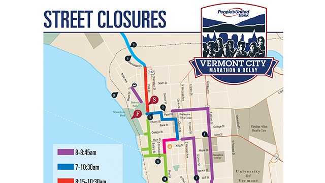 Vermont City Marathon parking guide & road closure info