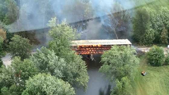 Photos: Station Covered Bridge fire