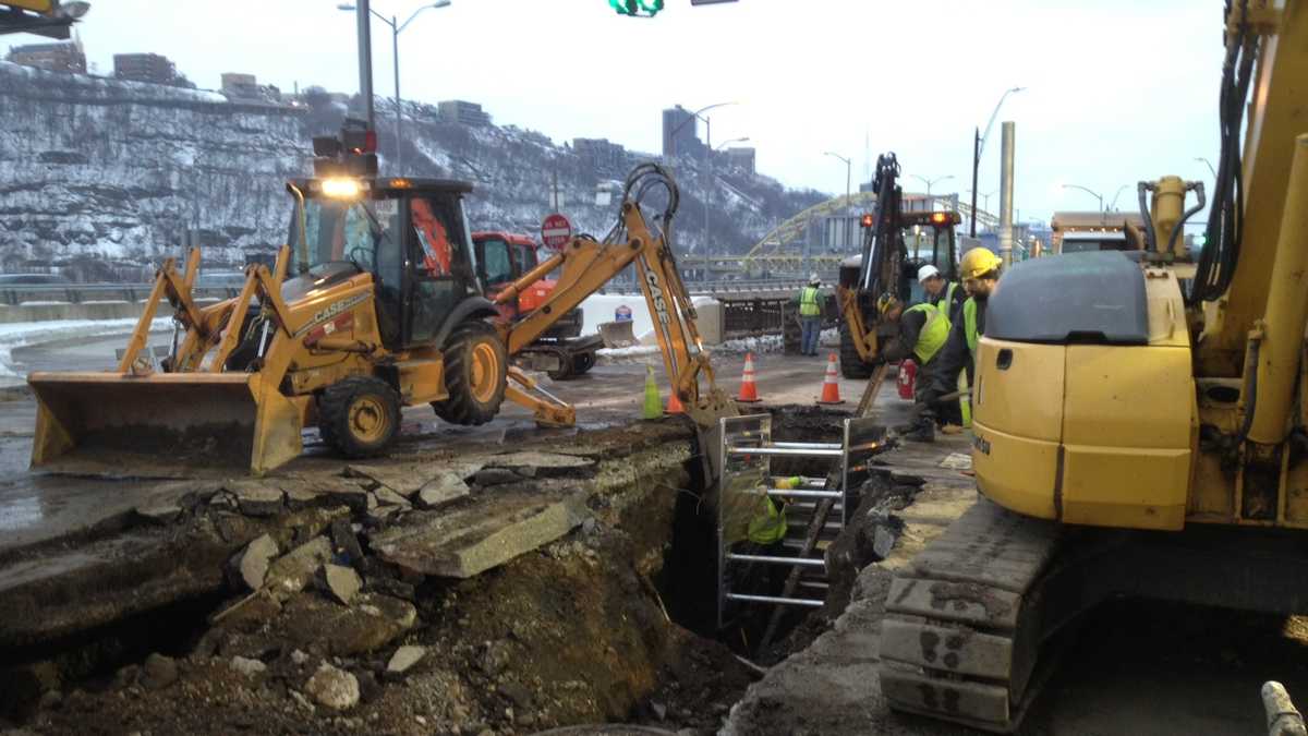 Photos: Downtown water main break