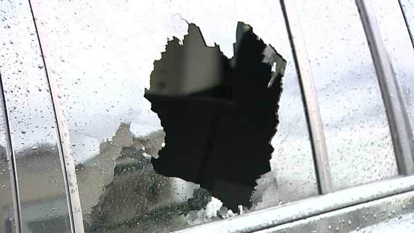 Photos: Car windows shot out