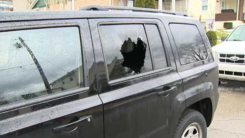 Photos: Car windows shot out