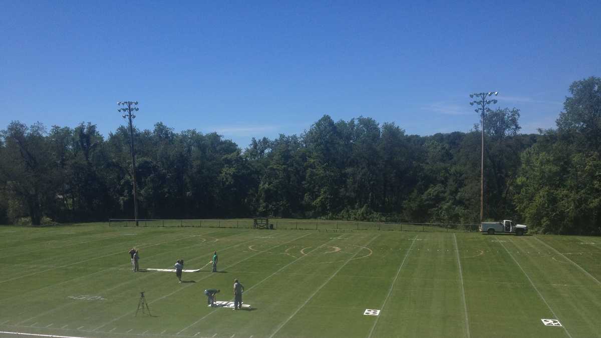 Photos: Driver does donuts on high school football field