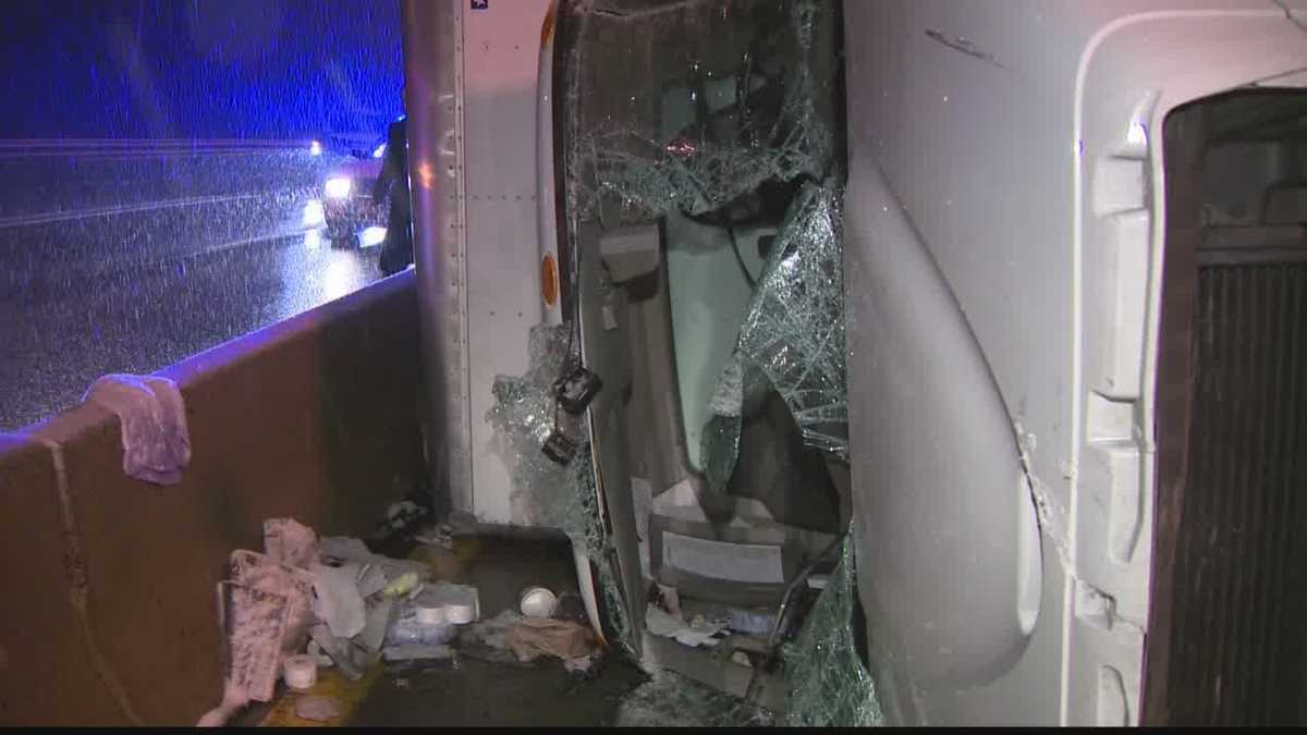 Security truck crashes, spilling coins on parkway