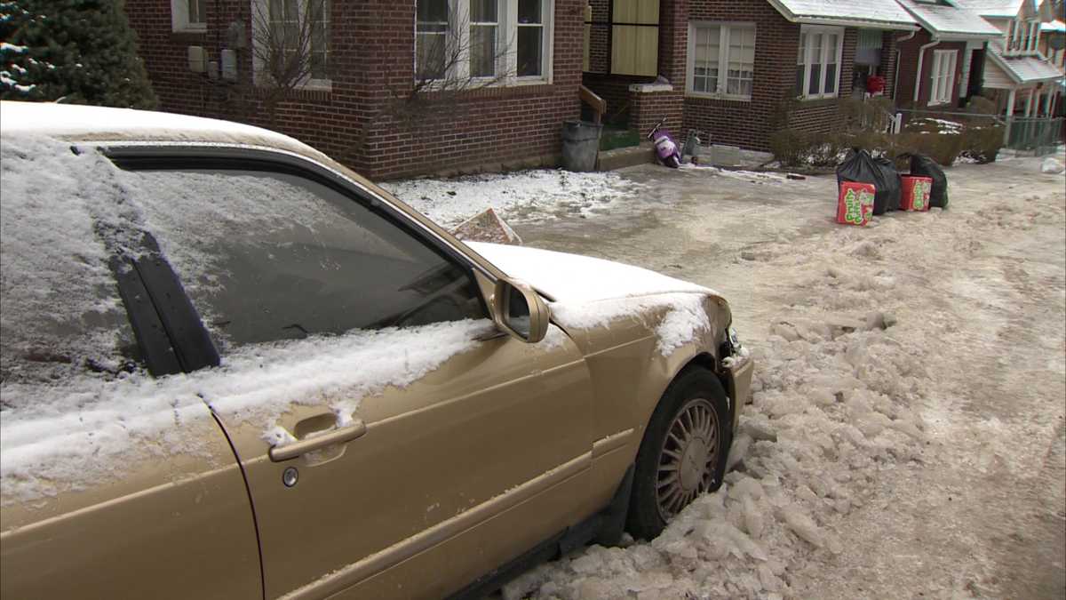 Photos: Cars frozen to ground on Wilkinsburg street