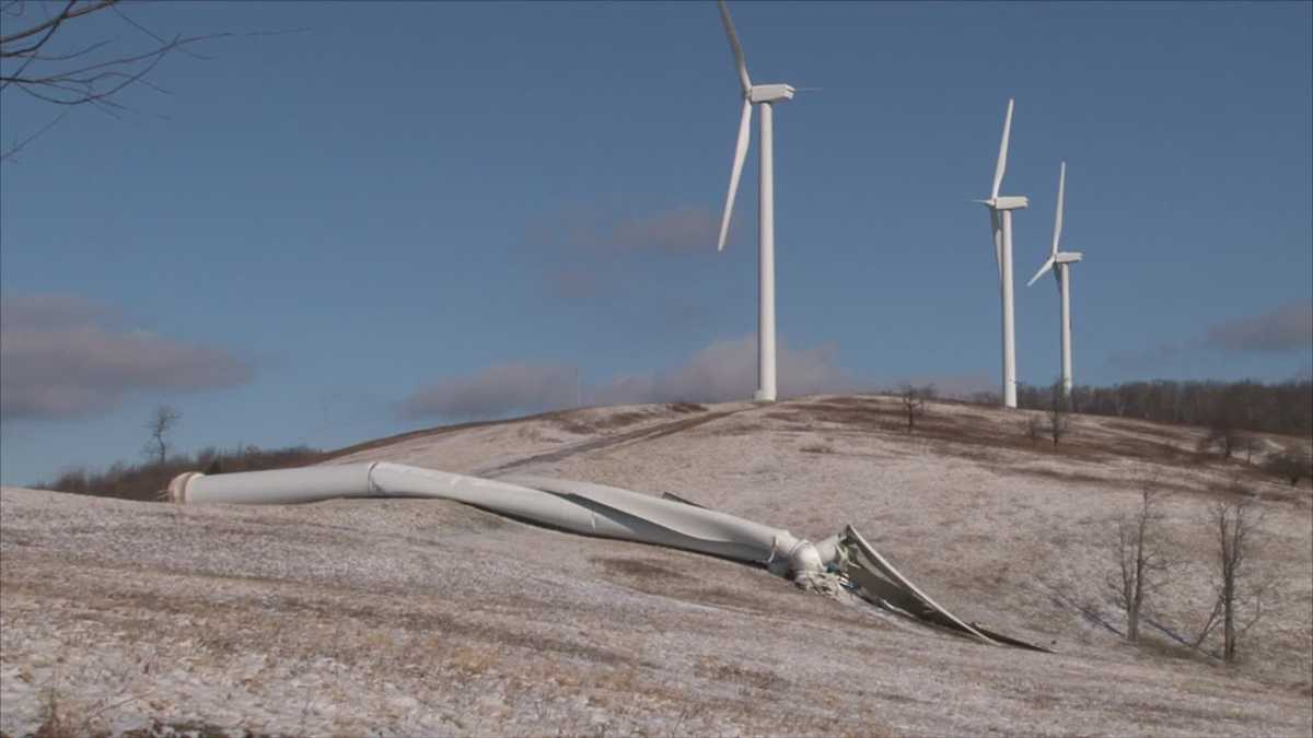 Photos: Giant wind turbine falls in Fayette County
