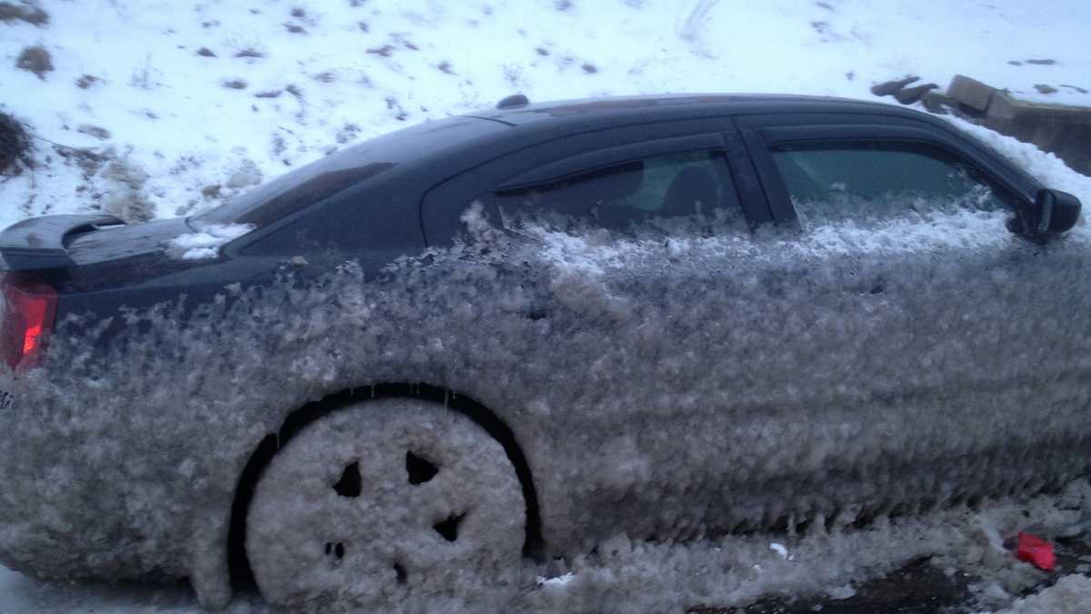 Photos: Cars stuck in thick ice in Mt. Oliver