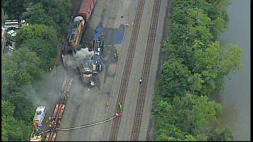 Photos: Train derailment, fire in Sewickley