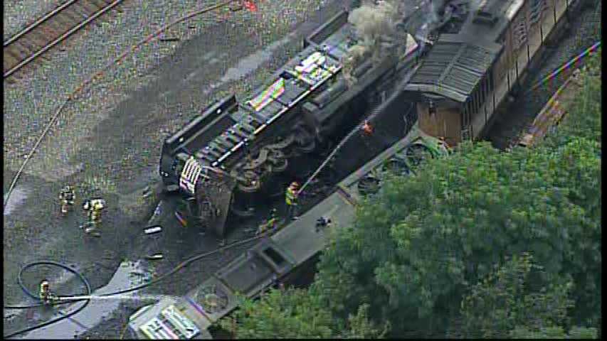 PHOTOS: Train derailment, fire in Sewickley