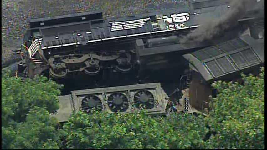 Photos: Train derailment, fire in Sewickley