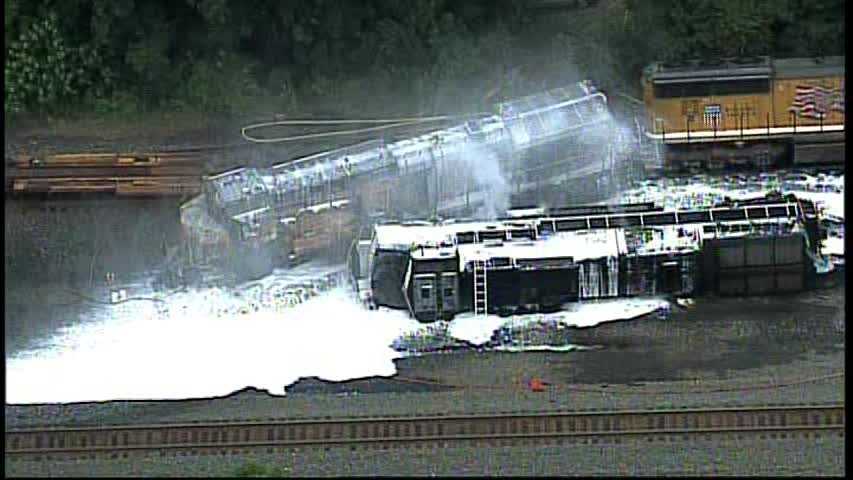 Photos: Train derailment, fire in Sewickley