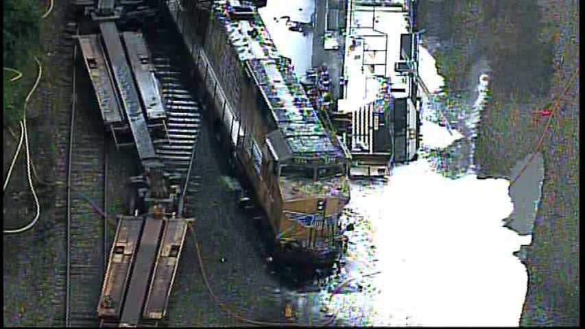Photos: Train derailment, fire in Sewickley