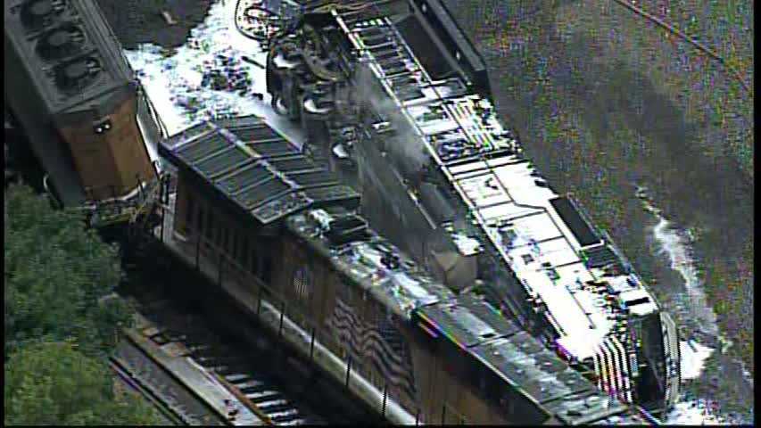 Photos: Train derailment, fire in Sewickley