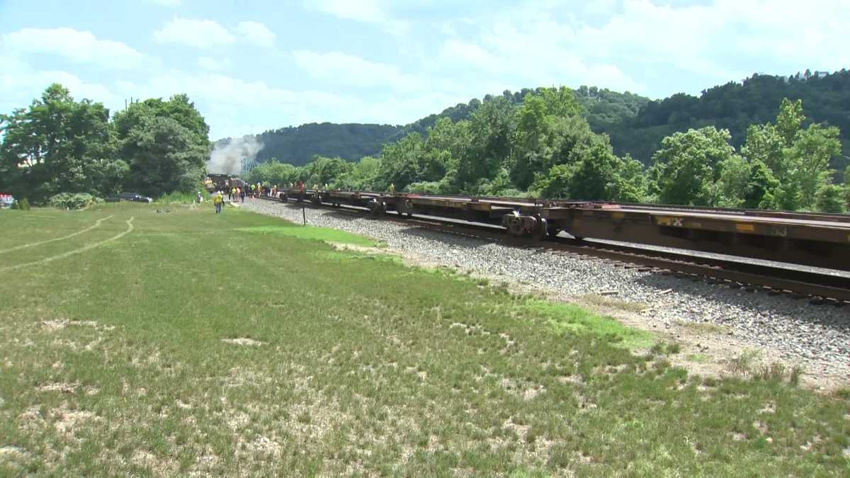 Photos: Train derailment, fire in Sewickley