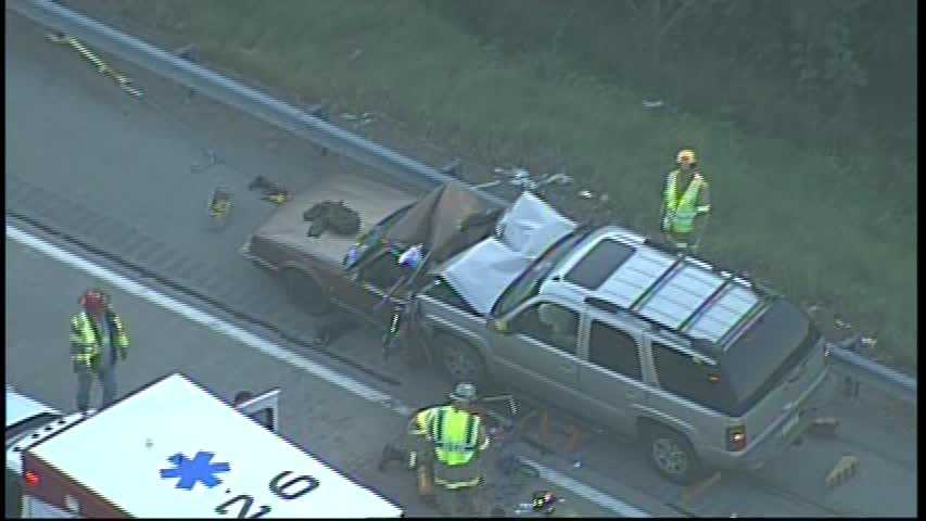 Photos: Vehicles become entangled in Route 28 crash