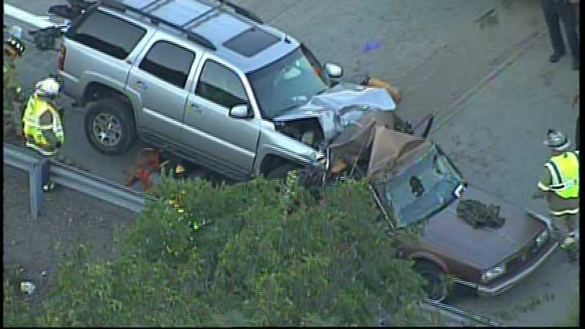 Photos: Vehicles become entangled in Route 28 crash