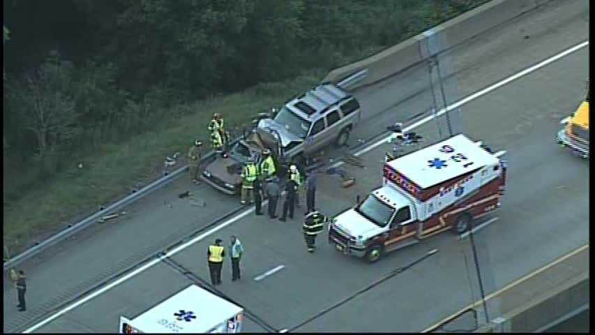 Photos: Vehicles become entangled in Route 28 crash