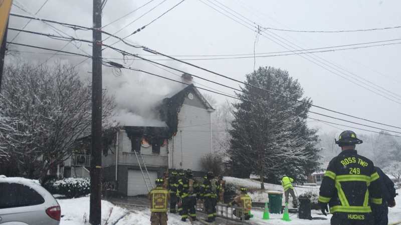 Witnesses carry woman out of burning home in Ross Township