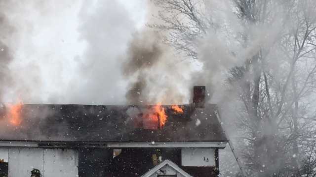 Photos: Fire tears through Ross Township house