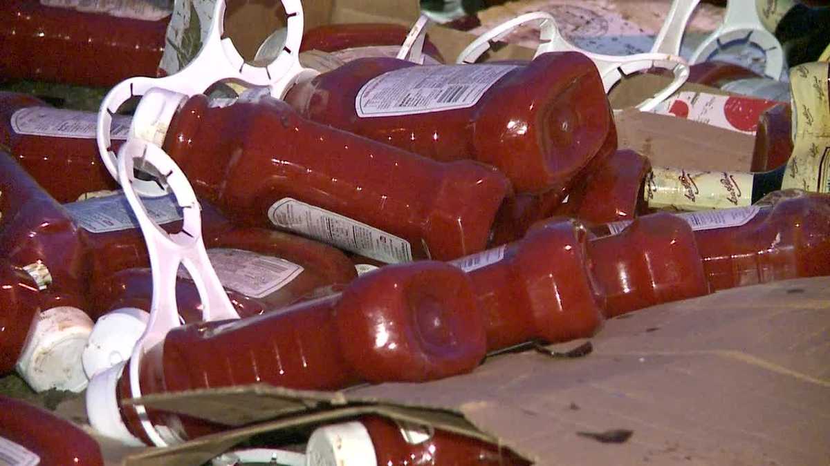Crash sends Heinz ketchup spilling across interstate