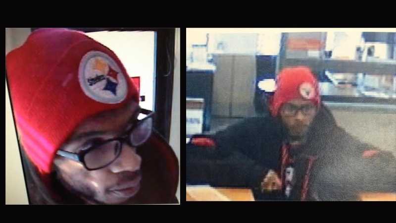 Suspect wearing red Steelers hat in bank robbery photos ID'd