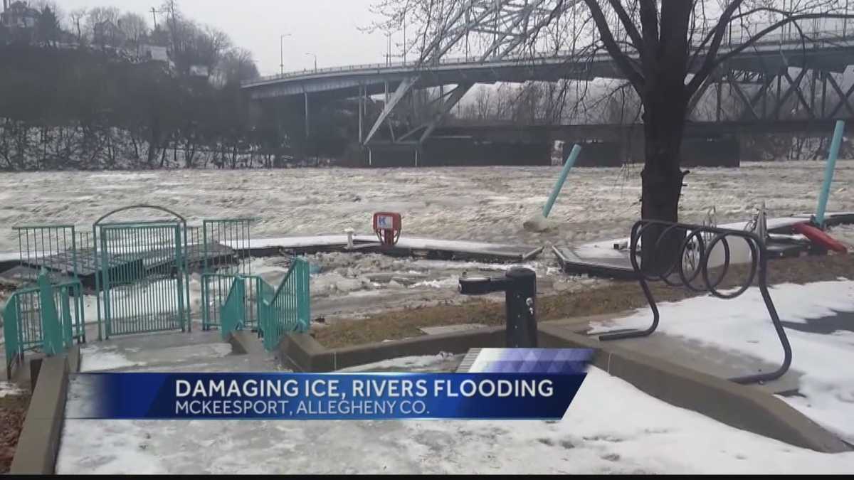 Damaging ice, rivers flooding around Pittsburgh