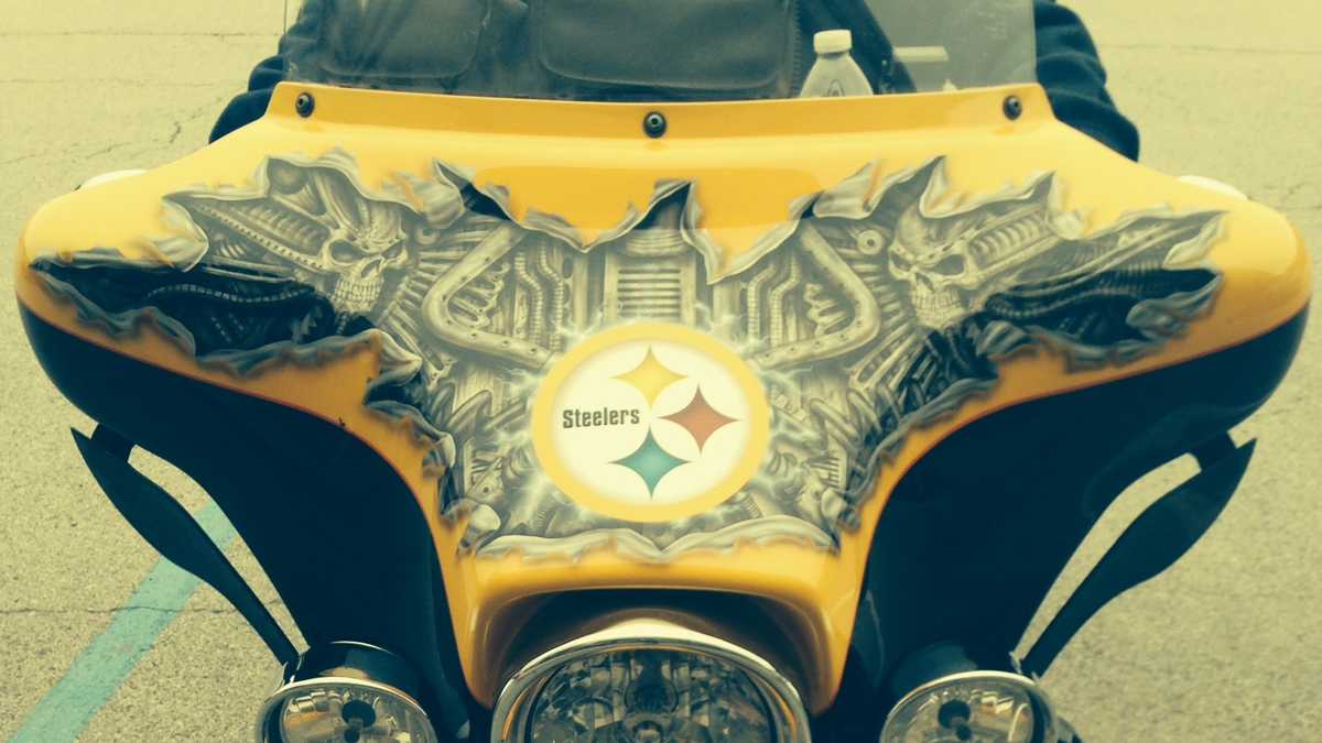 Steelers fan rides black & gold motorcycle from California to Pittsburgh