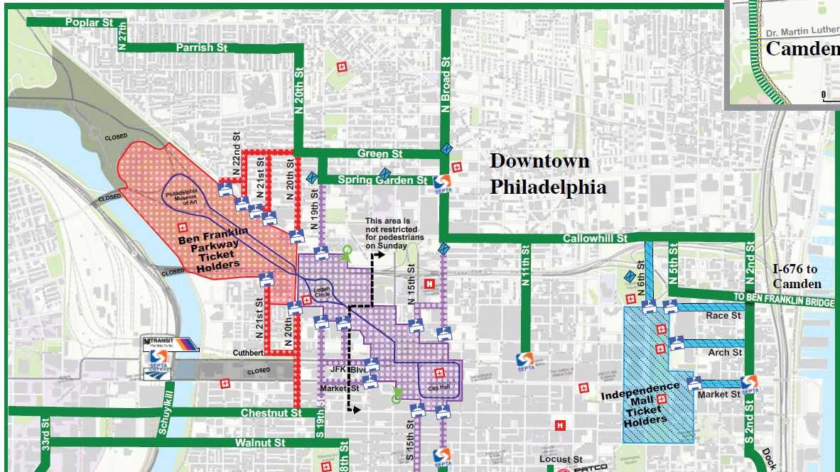 Papal Visit: Event Maps and Security Zones in Philadelphia