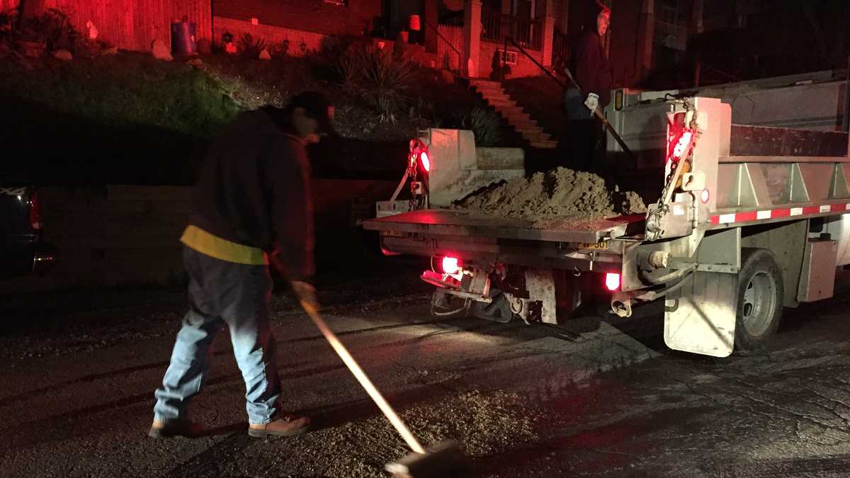 Photos: Crews cleaning up mess on roads in Perry South