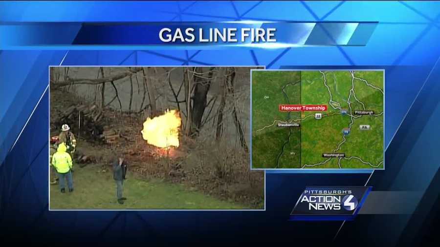 Gas line fire in Washington County