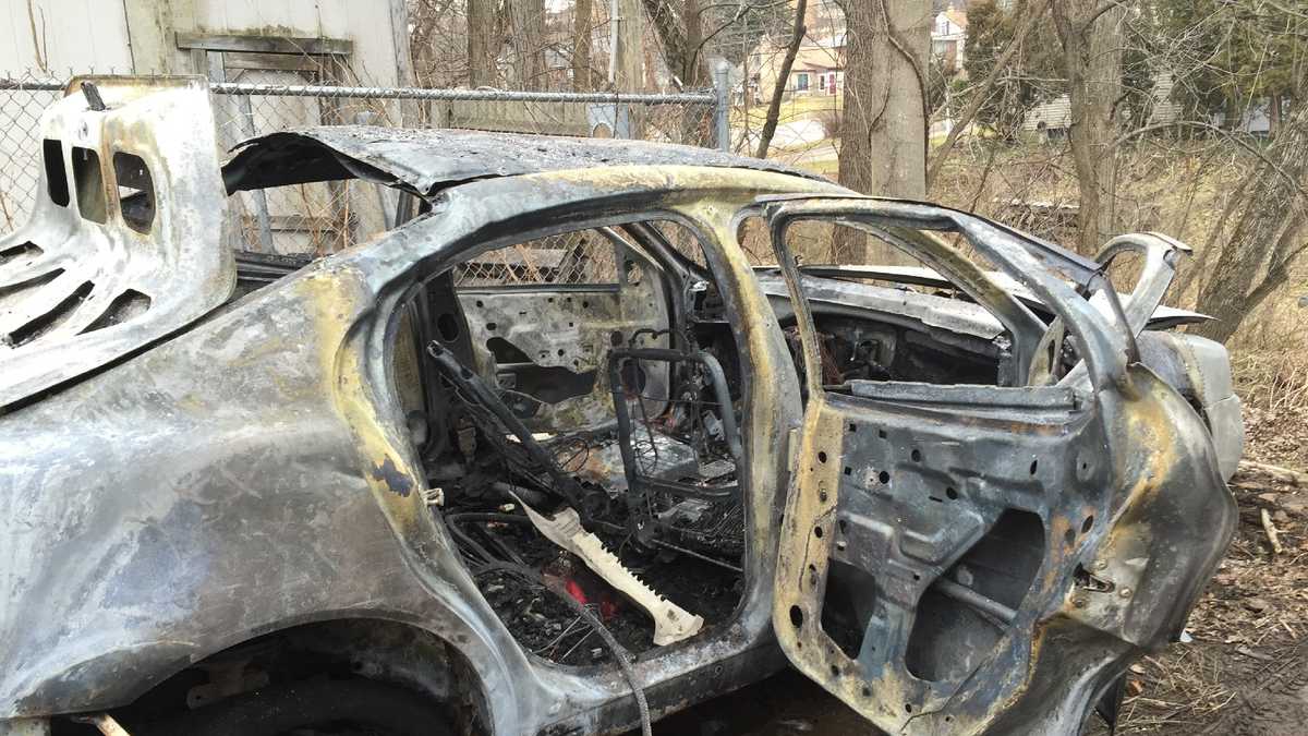 PHOTOS: Car gutted by fire in Franklin Township