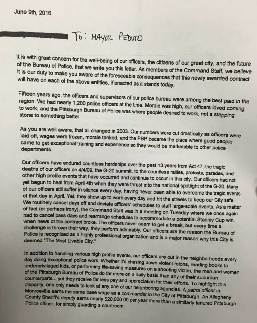 Read: Letter from police commanders, assistant chiefs to Mayor Peduto